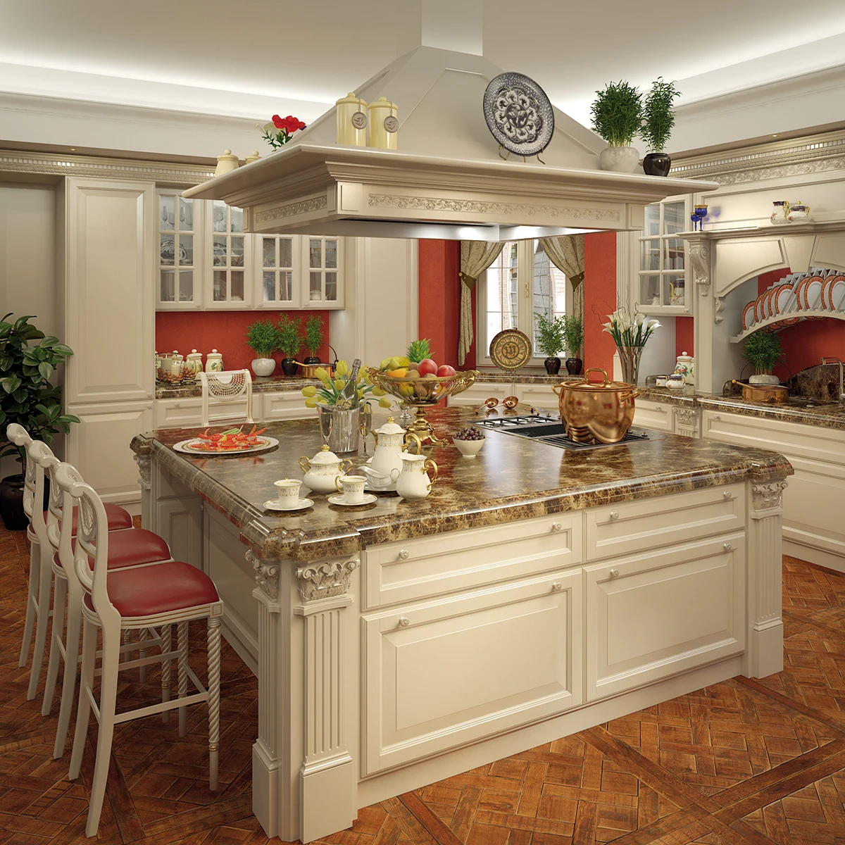 Best Quality Product Lacquered Finish Marble Top Solid Wood Oesterley ...