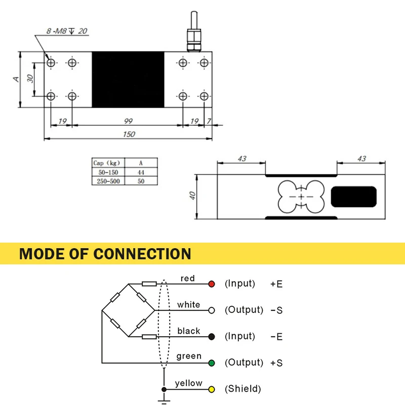IP66 Aluminum Alloy Load Cell 400kg - Precision Scales