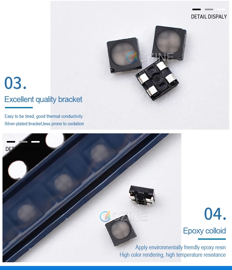 CZINELIGHT SMD 2121 RGB LED Chips - Best for Displays
