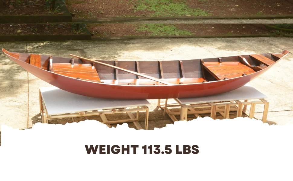 Small Southeast Asia Sampan Inflatable Wooden Boat 1 Person Red Bottom ...