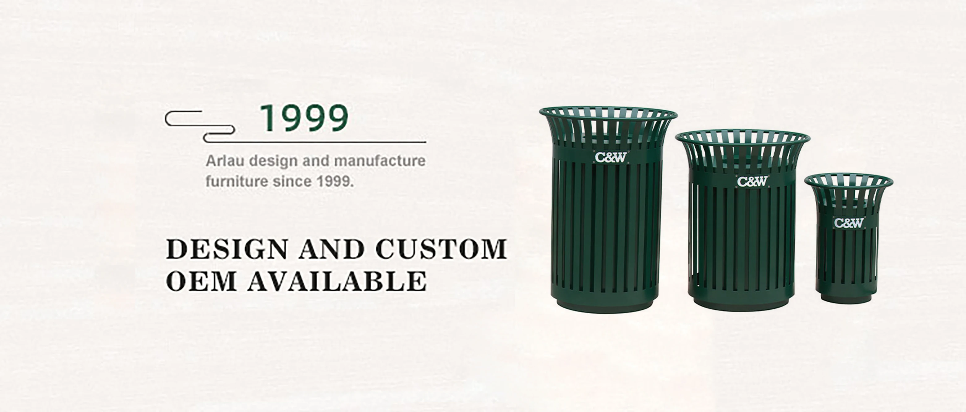 Round Slatted Steel Big Public Garbage Can Container Outdoor Street ...