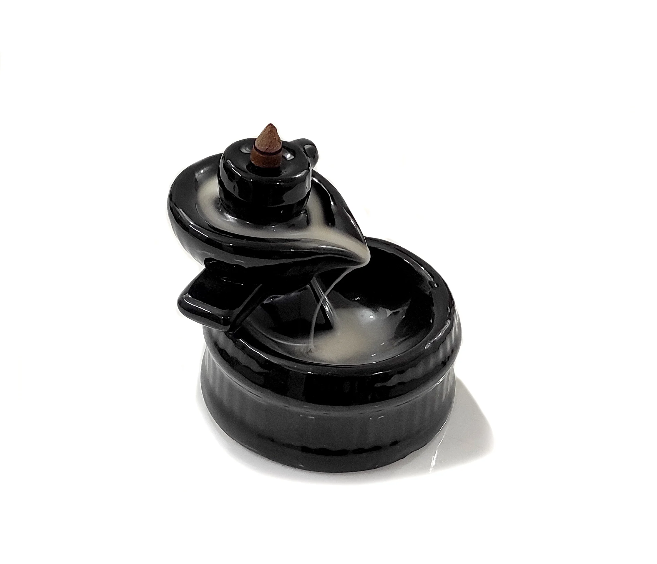 Round Shivling Shiva Smoke Fountain Ceramic backflow waterfall smoke ...