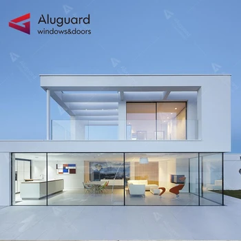 Minimalist House Automatic Sliding Door System / Double Wheels Thermal ...