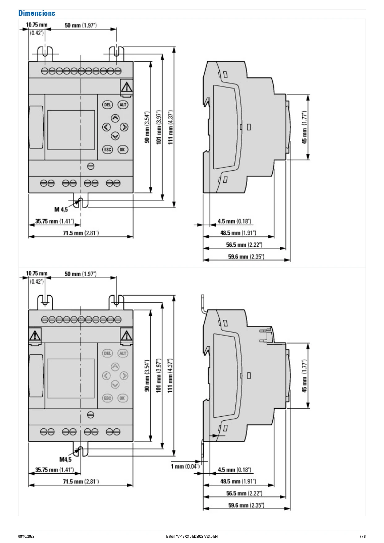 Eaton Easy-e4-ac-12rc1 100-240 V Ac,100-240 V Dc,8di,4do Original Plc ...