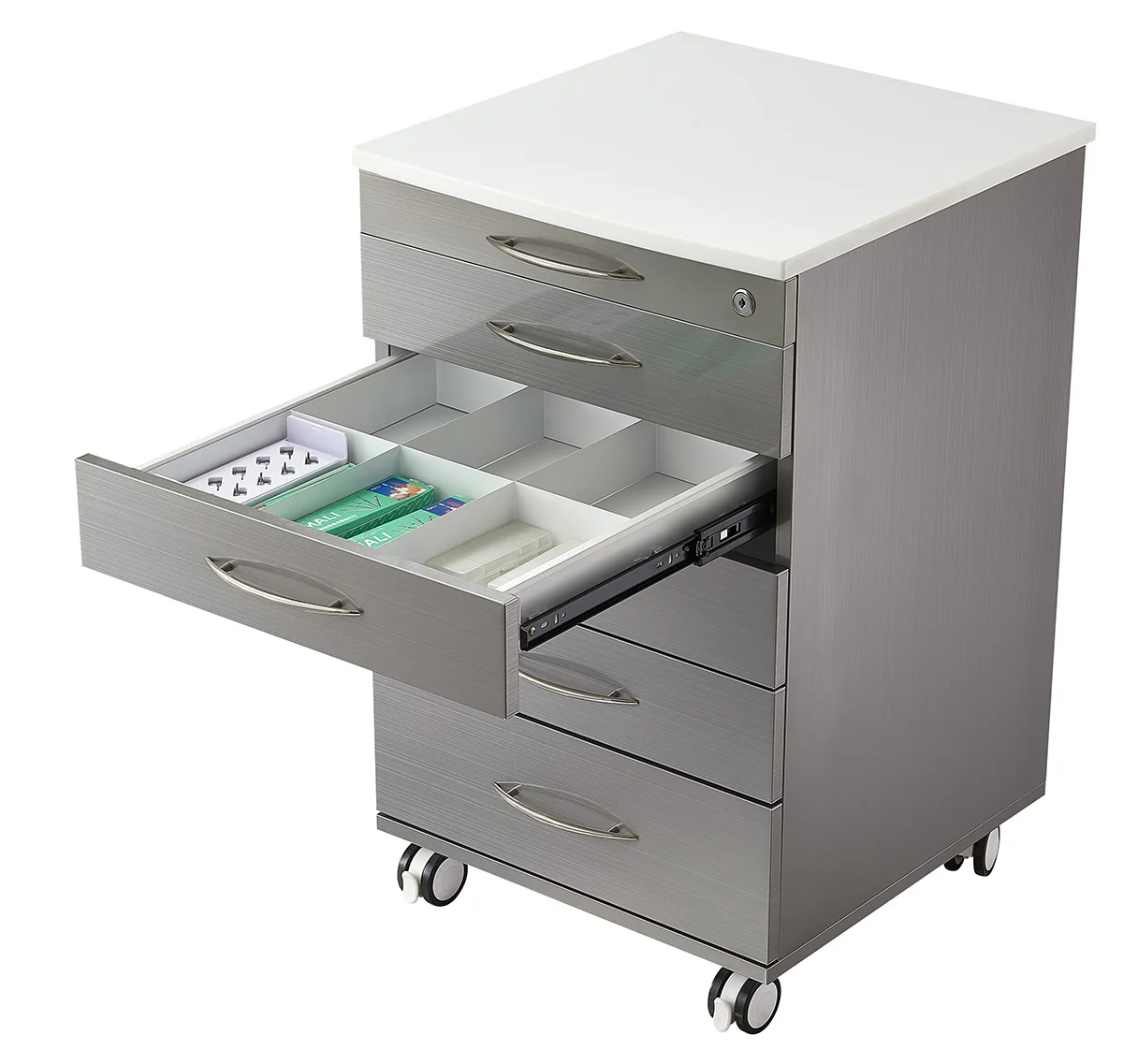 Mobile Medical Cabinet Dental Clinic Storage Trolley With Silent Wheels ...
