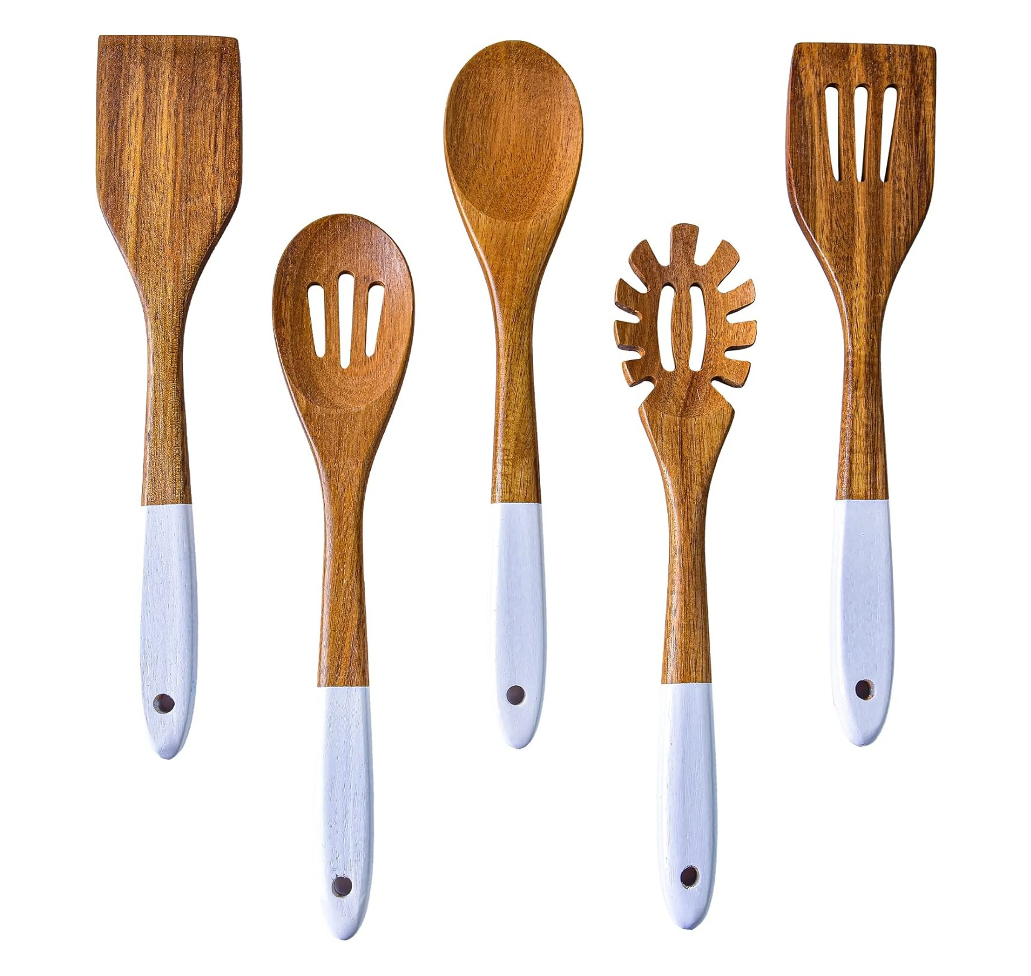 Acacia Wooden Kitchen Utensils Set With Utensil India Premium Wood ...