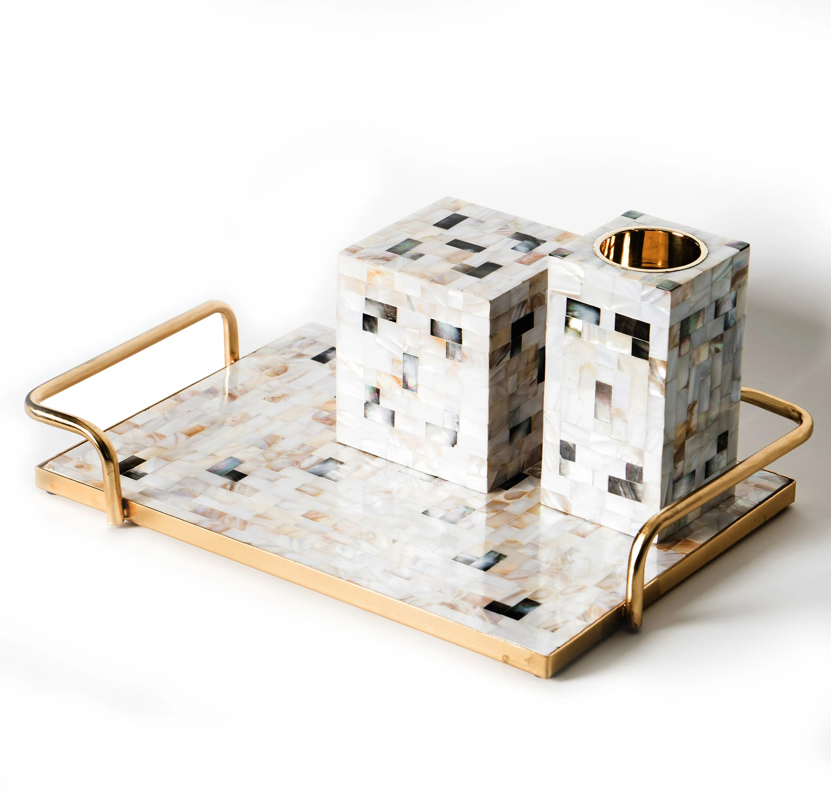 Luxury Newest Design Mother Of Pearl Mubkhar Set With Mop Tray Handles ...
