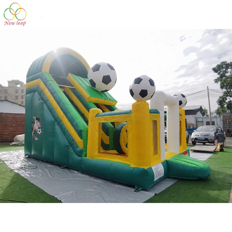 Outdoor Kids Inflatable Soccer Ball Bounce House Combo Slide - Buy ...