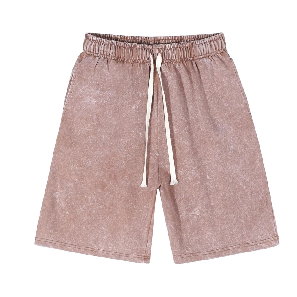 Men's Vintage Distressed Acid Wash Sweat Shorts Quick Dry Street Wear ...