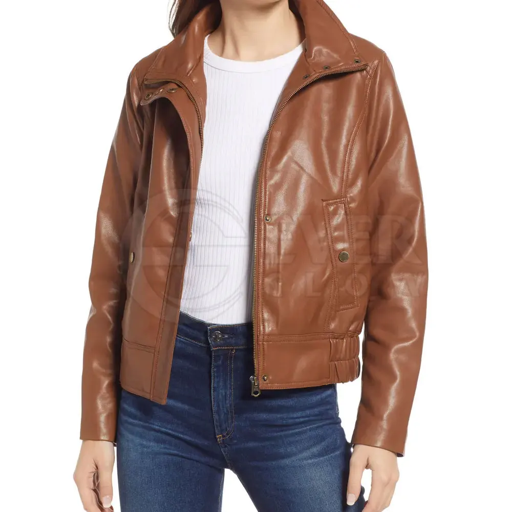 Top Quality Lady Leather Jacket Best Selling Outdoor Women Leather ...