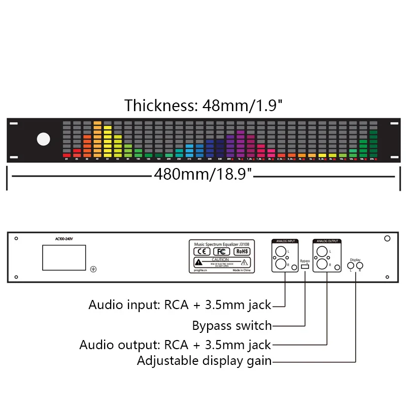 31-band Music Spectrum Display - 15-Band Digital Equalizer