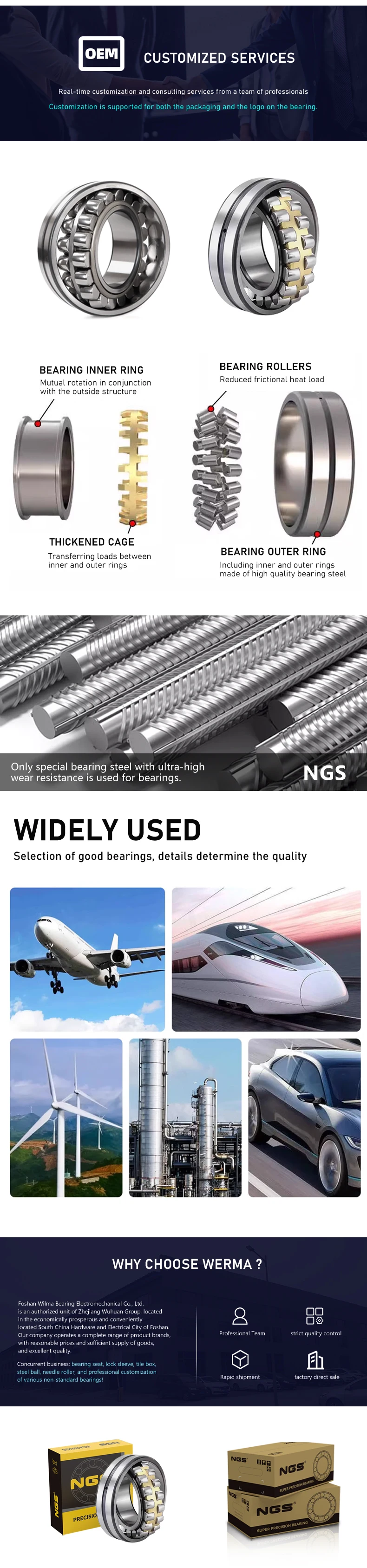 Ngs Precision Low Friction High Load Capacity Bearings Double Row Ball ...