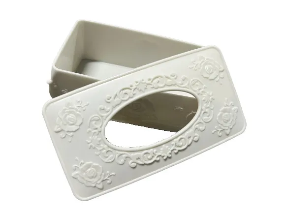 Tissue Boxes Reusable Plastic Modern Embossing Patterns Beige Color ...