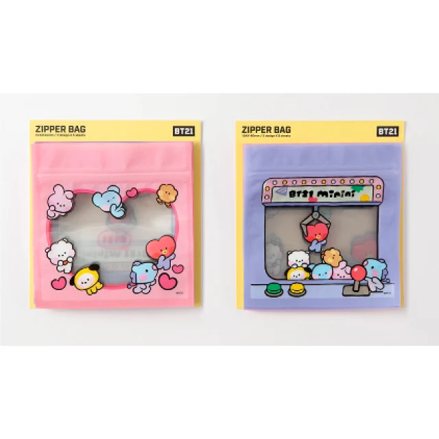 Bts Bt21 Minini Characters Multi-purpose Zipper Bags Cute Lovely ...