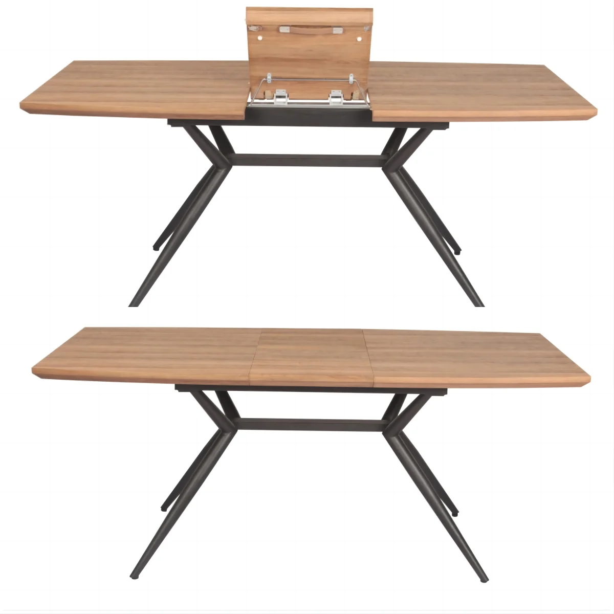 8 Seater Folding Extendable Dining Table Modern Rectangle Extendable ...