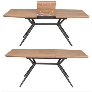 8 Seater Folding Extendable Dining Table Modern Rectangle Extendable Glass Dining Room Table ...