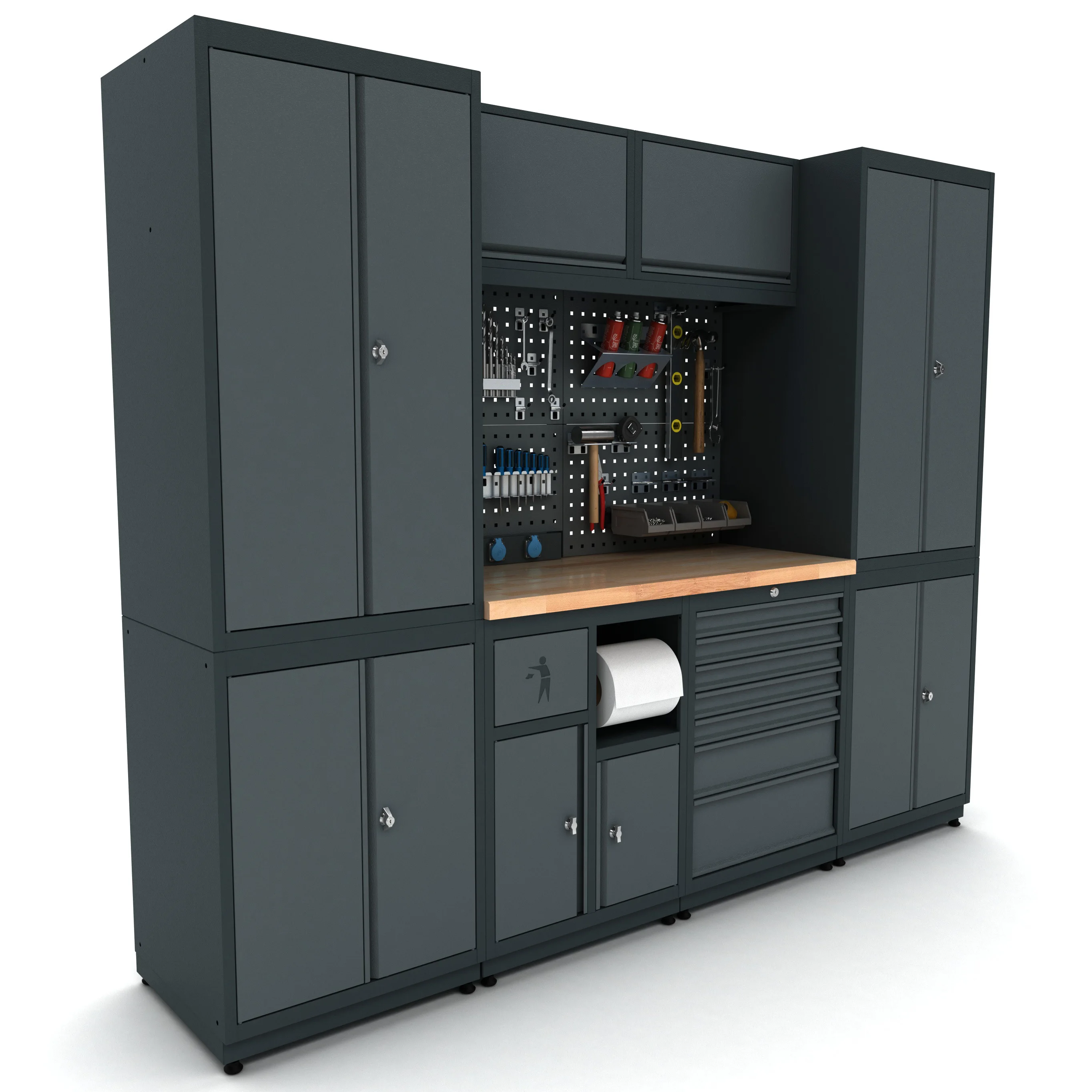 Modular Tool Cabinet System for Mechanic Garages Workshops Storage