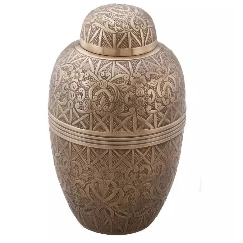 Handmade Decorative Brass Dome Top Memorial Standard Cremation Pot For ...