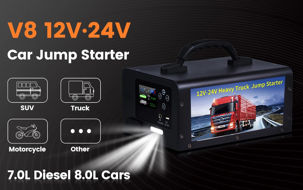 Portable 42000mAh Power Bank 12v/24v Heavy Duty Truck Jump Starter with ...