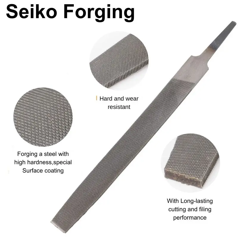 6" Medium Grit, Double Cut Hand File for Wood/Metal, High Carbon Steel ...