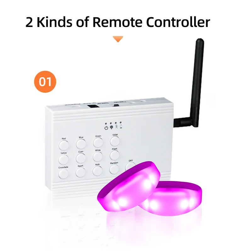 Bracelet Led Glowing In Dark Rfid Remote Controlled Led Wristband Event ...