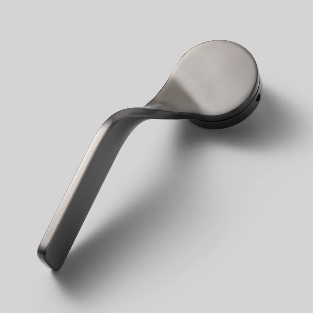 TIDO MODERN SERIES TWISTED ART INDOOR BLACK STEEL SATIN LEVER DOOR ...