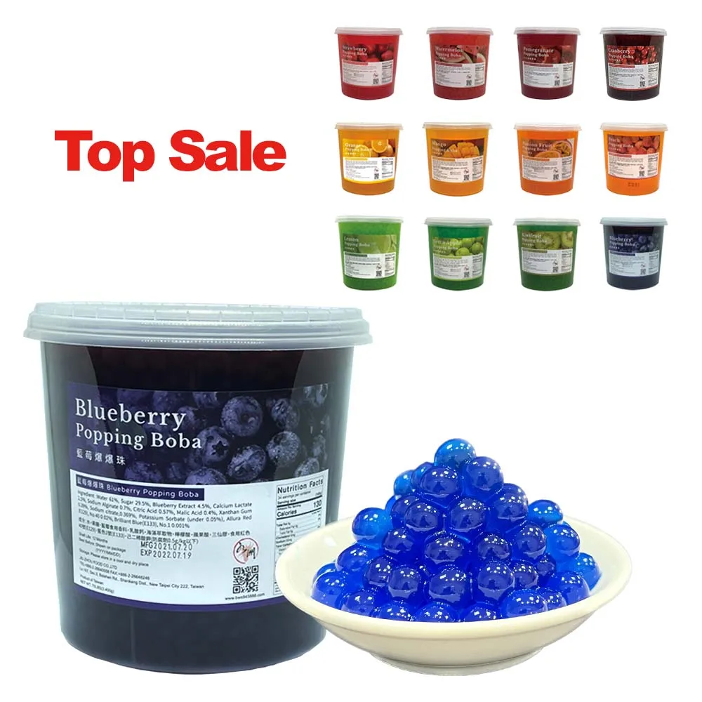 Taiwan Bubble Tea Premium Blueberry Popping Boba 3.4kg Popping Boba ...
