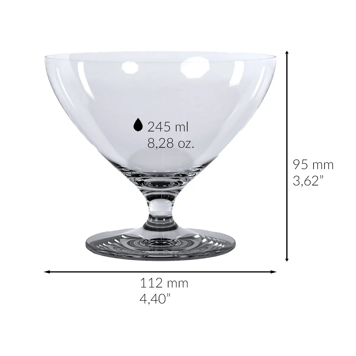 Ice Cream Sundae Bowls - 3.7 in (95 Mm) Height - Dessert Bowl 8.3 oz 245 ml - B2B Wholesale ...