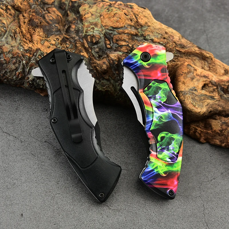 2024 New 3d Printed Skull Handle Edc Knife Outdoor Camping Safari ...