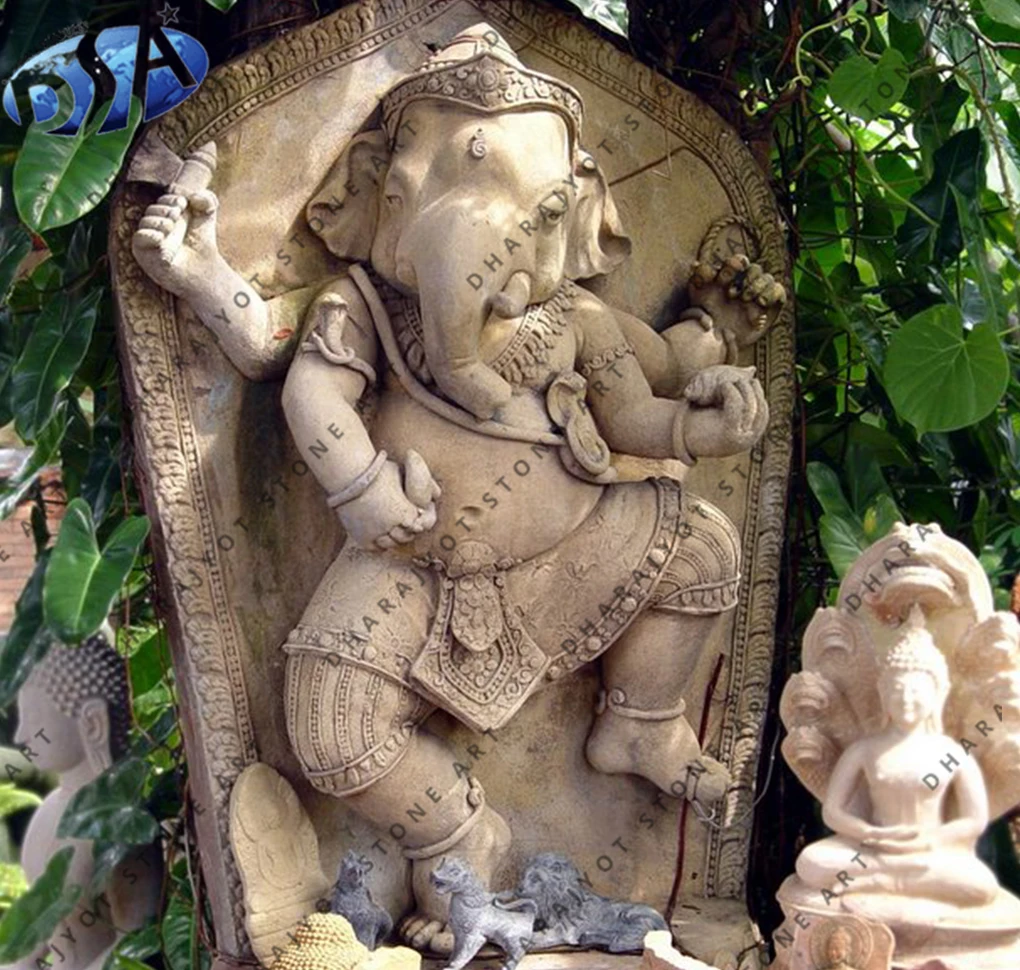 Antique Sandstone Hand Carved Ganesh Statue Sculpture Premium Quality ...