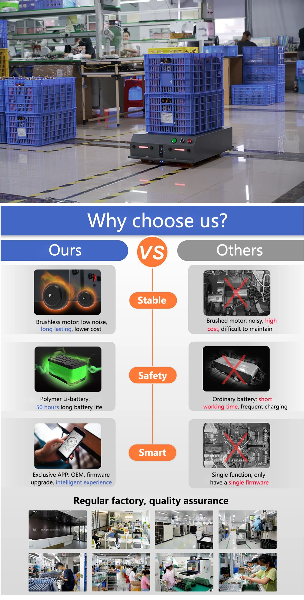 Agv50 Small Loaded Industrial Agv Robot Carrying Logistic/factory ...