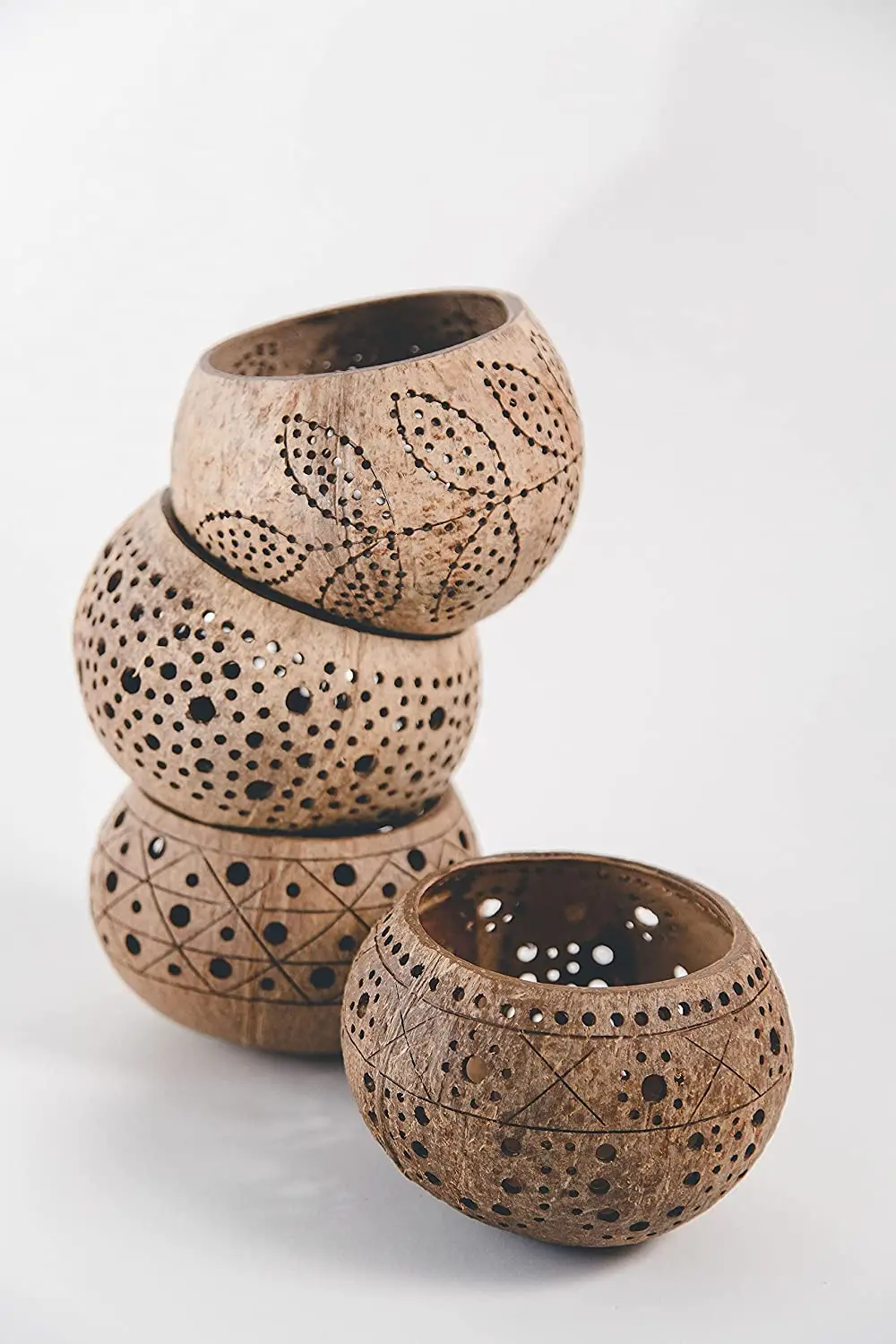 Coconut Shell Candle Holders - Eco-Friendly Home Decor