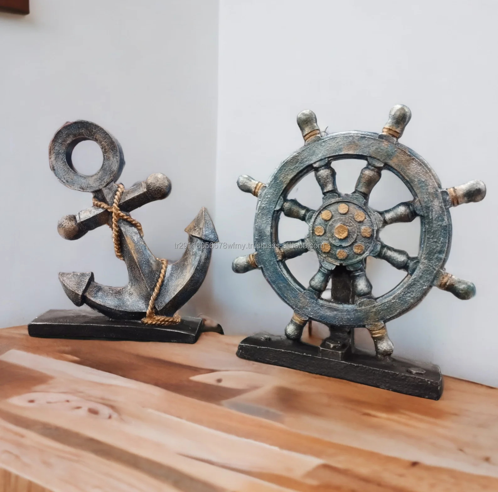 Modern Luxury Handmade Resin Anchor Rudder Sculpture For Home Office ...