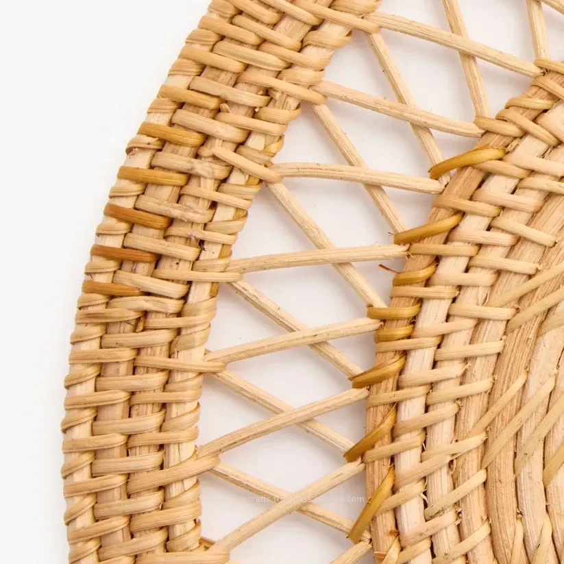 Handmade Rattan Woven Wicker Bamboo Placemats Round Coasters Charger ...