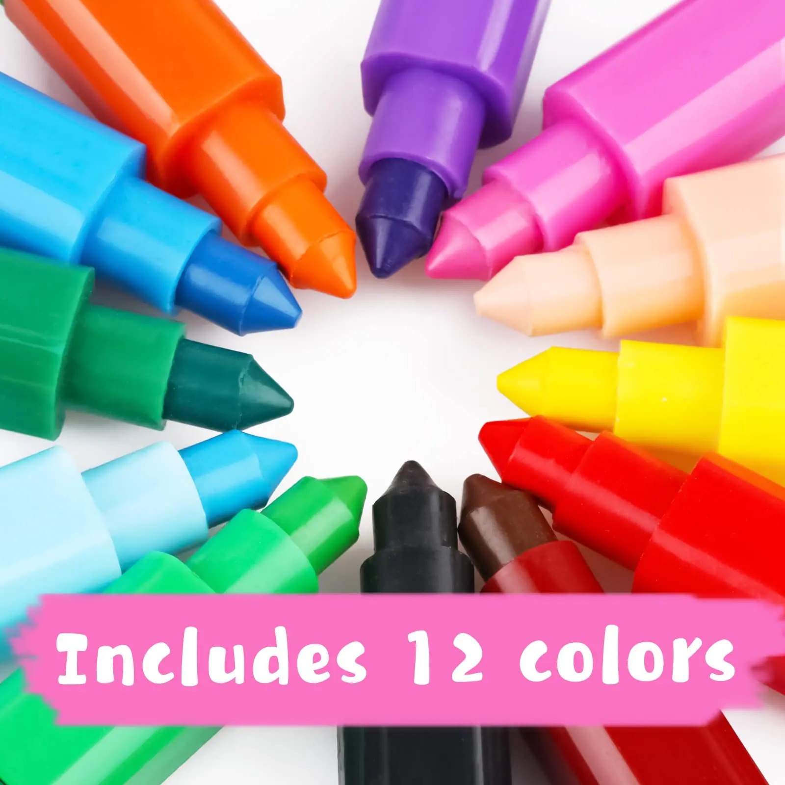 12 Color Square Stacking Crayons Assemblable Children Diy Graffiti ...