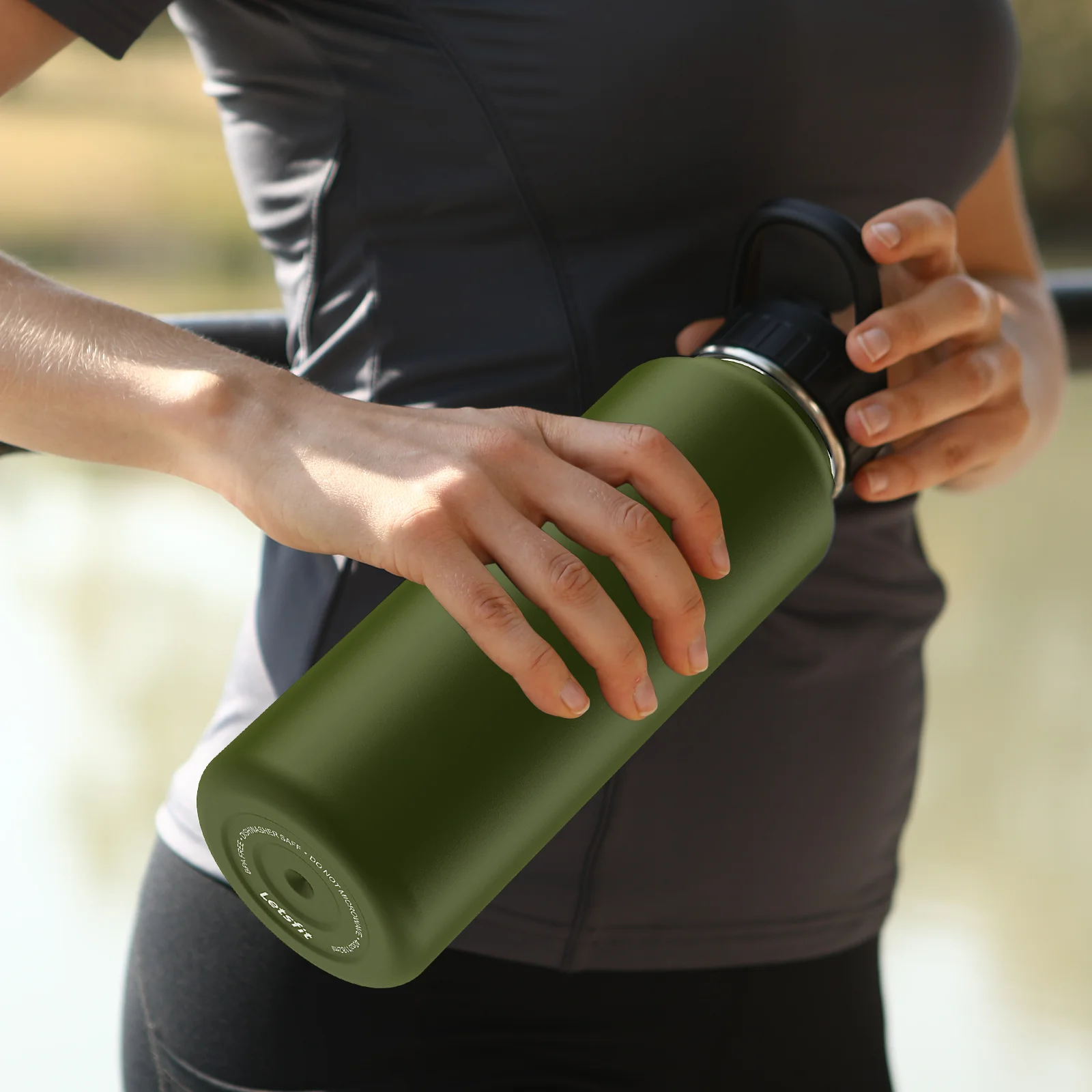 HAERS Customized Vacuum Insulated Thermo Wide Mouth Sports Water Bottle ...