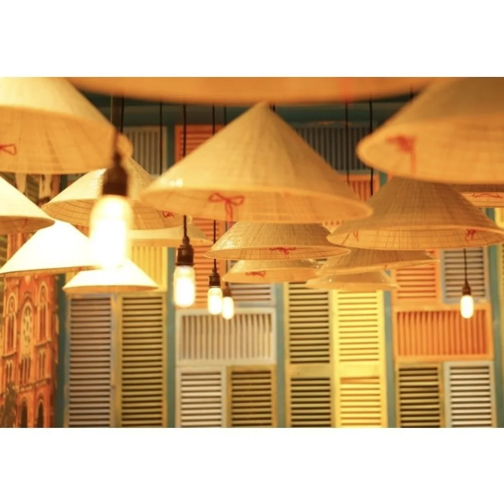 White Traditional Conical Hat Bamboo Palm Leaf Conical Straw Hat Asian ...