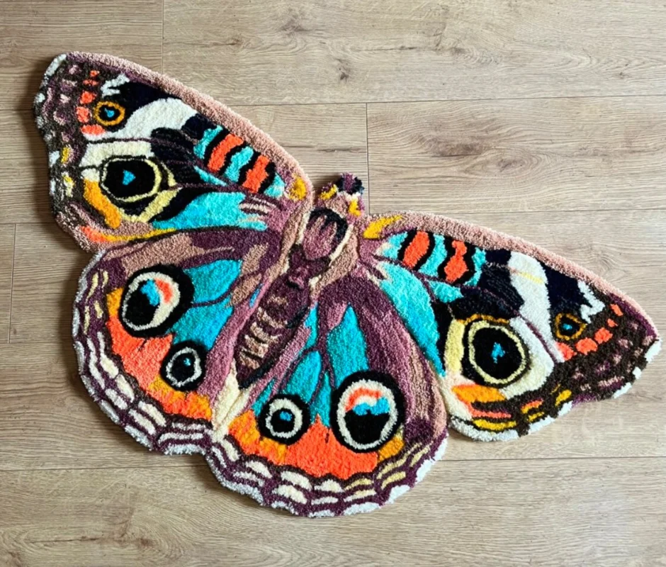 Tufted Butterfly Rug Colorful Indoor 3d Design Animal Hand Tufted Rug ...