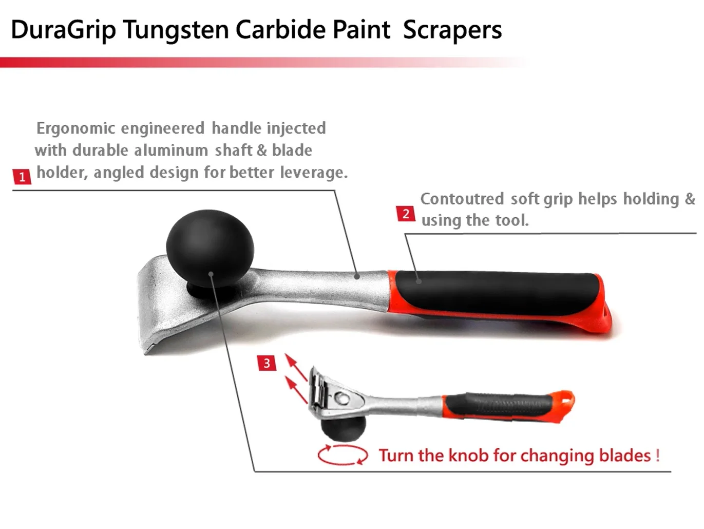2 Edge Quick Change Tungsten Carbide Paint Scraper