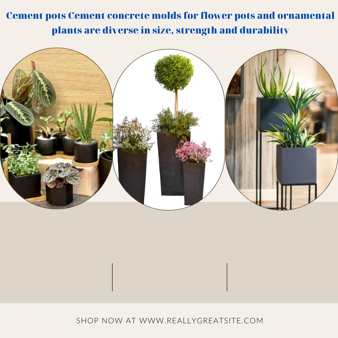 Cement Pots - Durable Flower Pots for Home & Garden Decor