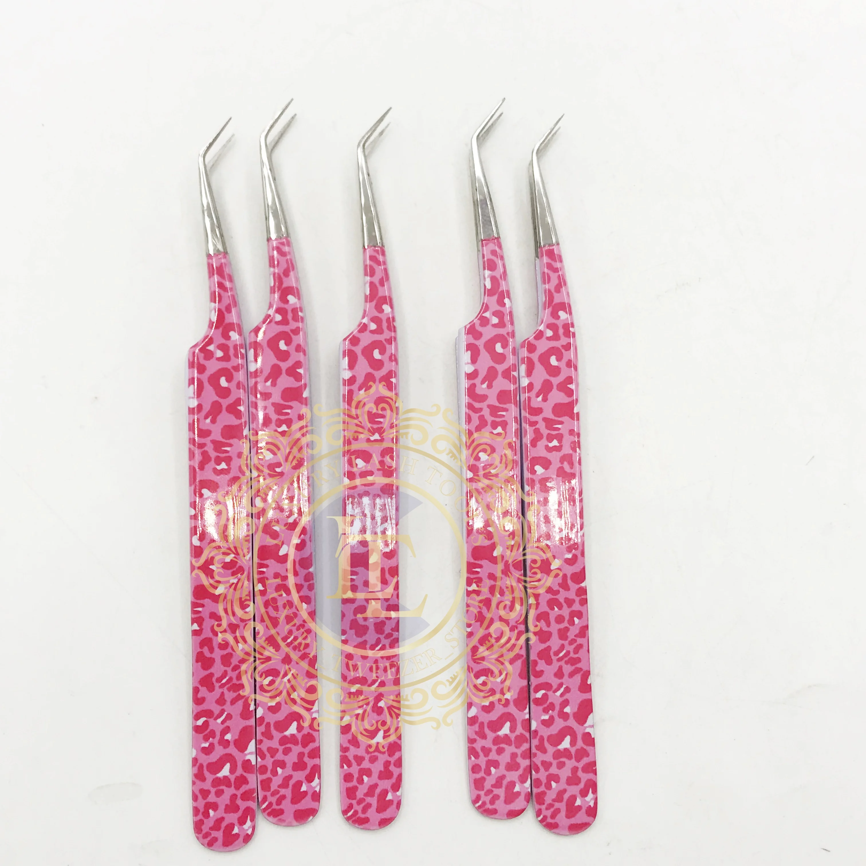 Fiber Tip 90 Degree Tweezers Customized Paper Coating Tweezer Silver ...