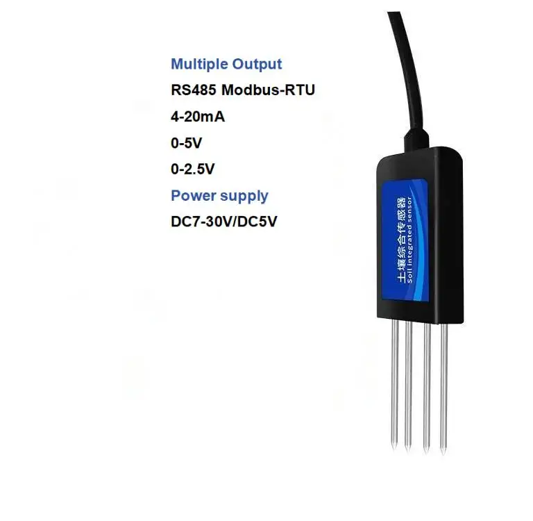 Rs485 4-20ma Soil Temperature Humidity Moisture Salinity Conductivity Ec Ph Npk Sensor - Buy ...