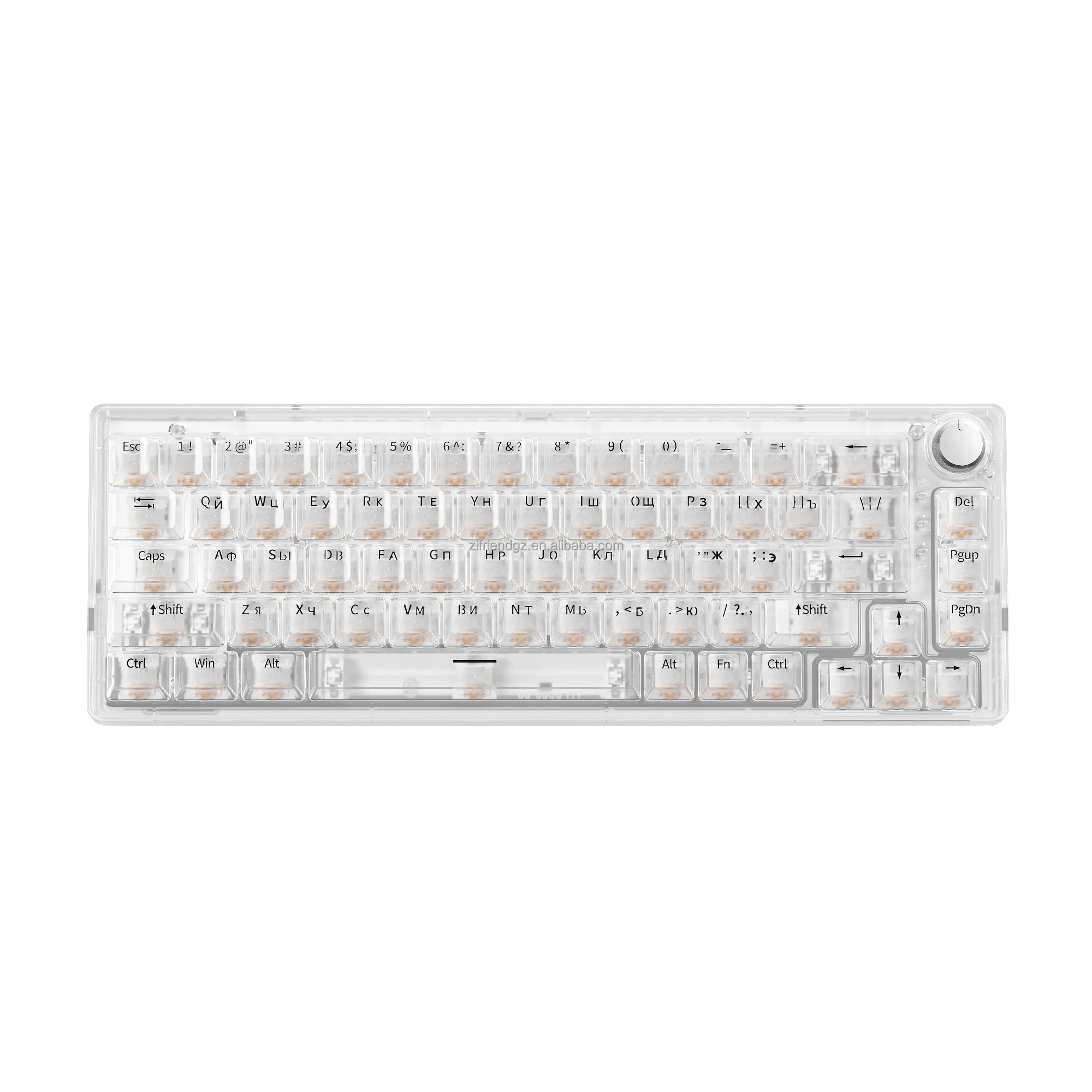 Russian Layout 60 Percent PBT Doubleshot Pudding Transparent Keycaps ...