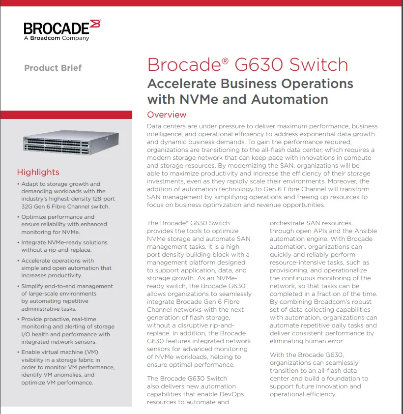 Excellent Quality Brocade Br-g630-96-16g-r G630 32gb 48 Port Optical ...