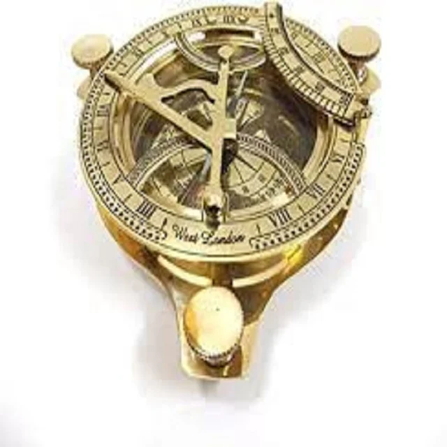 Decorative Nautical Brass Sundial Compass Sun Clock Dial Compass Hiking ...