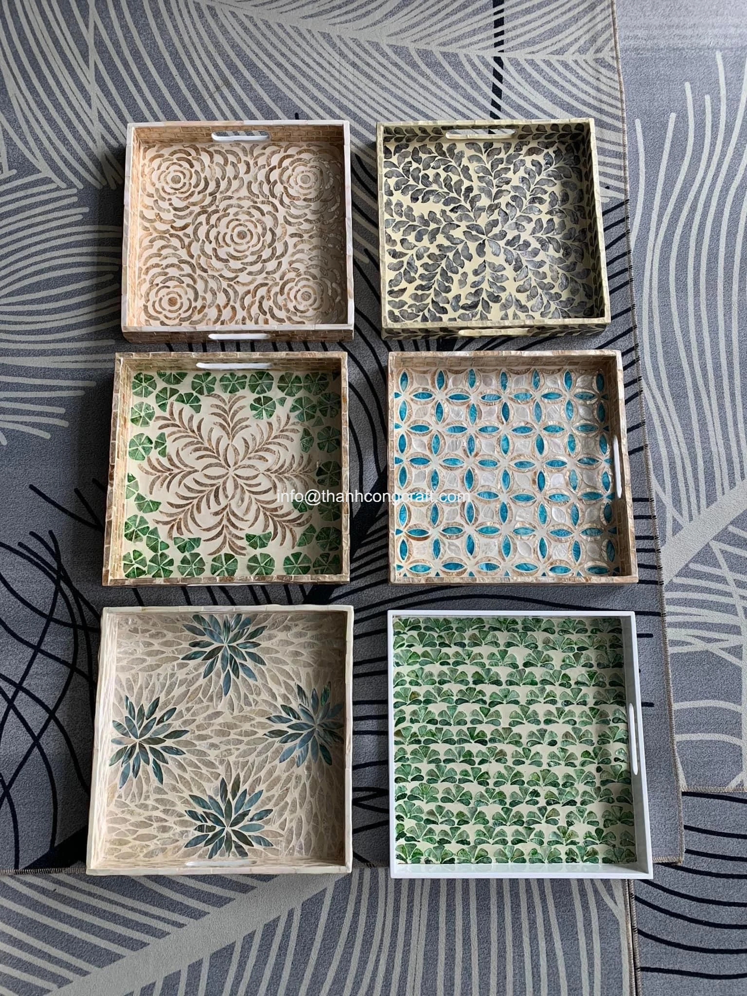 New Design Wholesale Retro Mother Of Pearl Inlaytray Set Decorative ...