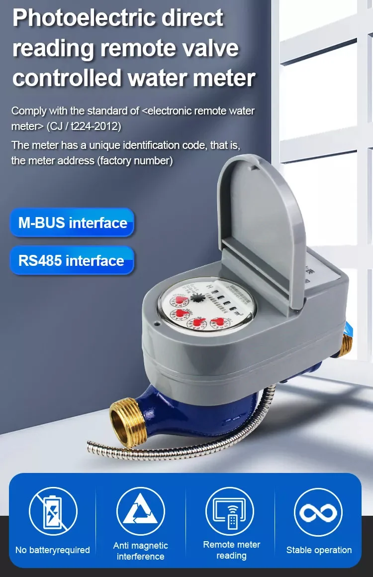 Cheap Rs485 Prepaid Smart Hot Water Meter Pulse Output With Valve ...