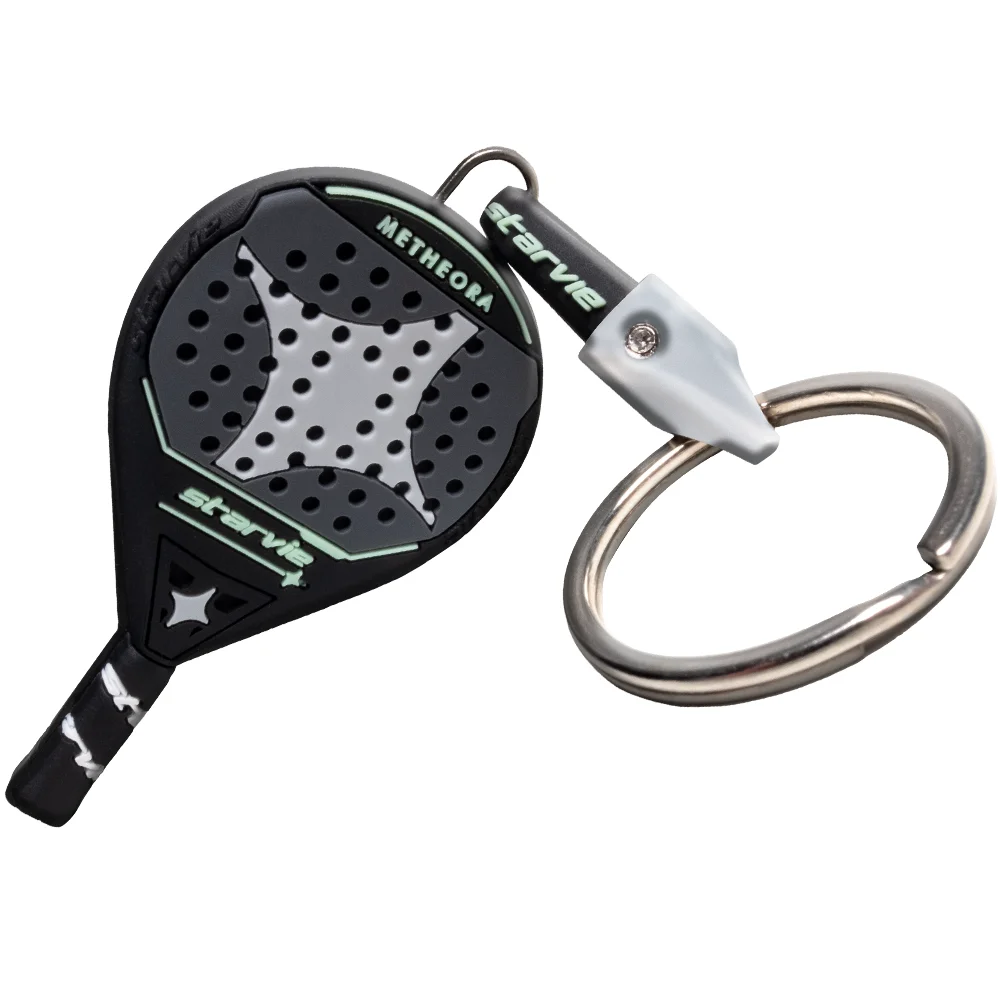 Embossed Logo Beach Racket Silicone Rubber Keychain Durable Paddle ...