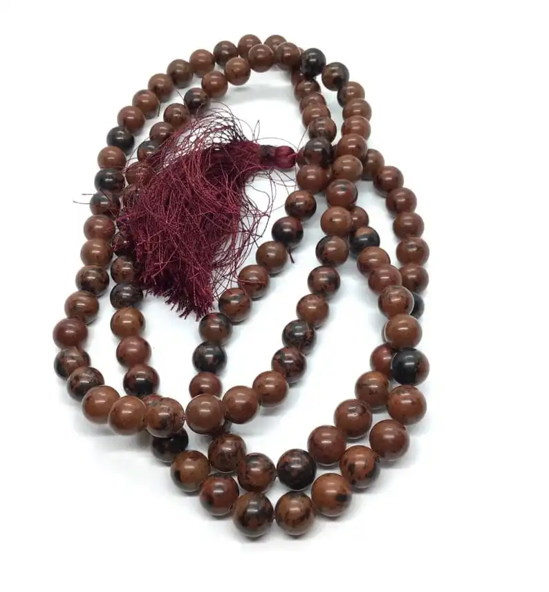 Natural Mahogany Obsidian Jap Mala 108 Beads 8 Mm Mala Helps In Gaining ...