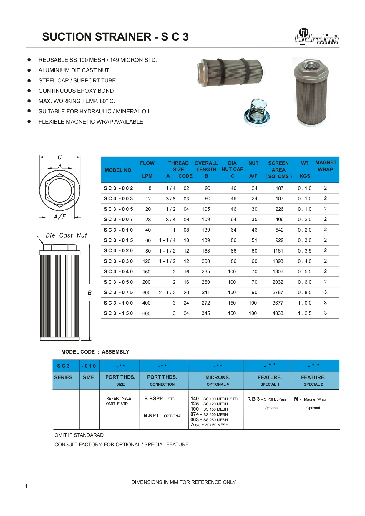 Suction Strainer - S C 3 - Buy Strainer Filter Suction High Pressure Strainer Oil Filter Suction ...